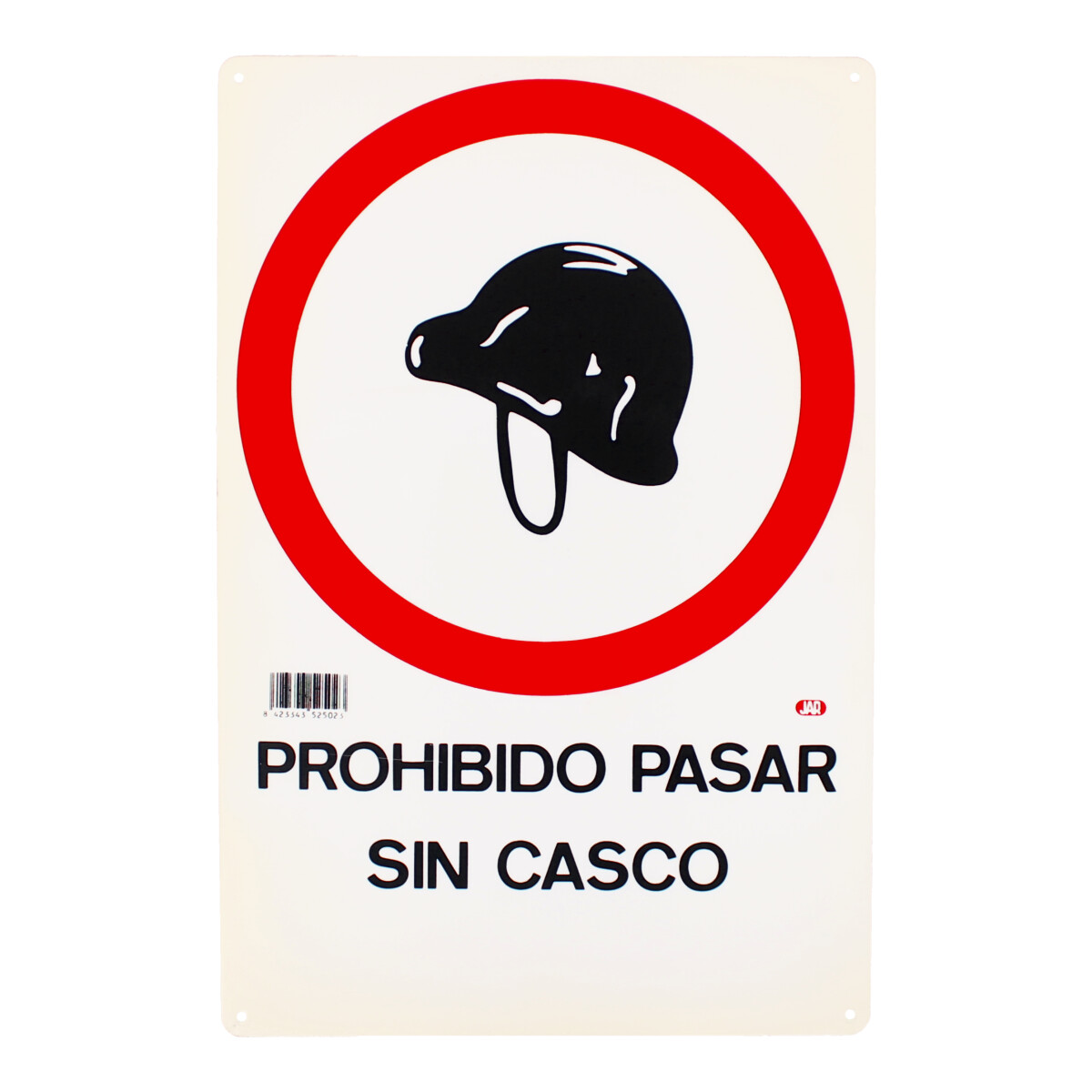 Señalamiento "Prohibido pasar sin casco" 30 x 45 cm - C25 POR SIXPLUS1